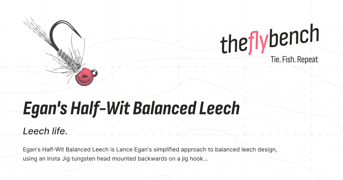Egan's Half-Wit Balanced Leech Fly Pattern